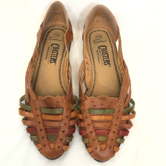Vintage | Shoes | Vintage Coasters Leather Shoessandals Flats | Poshmark